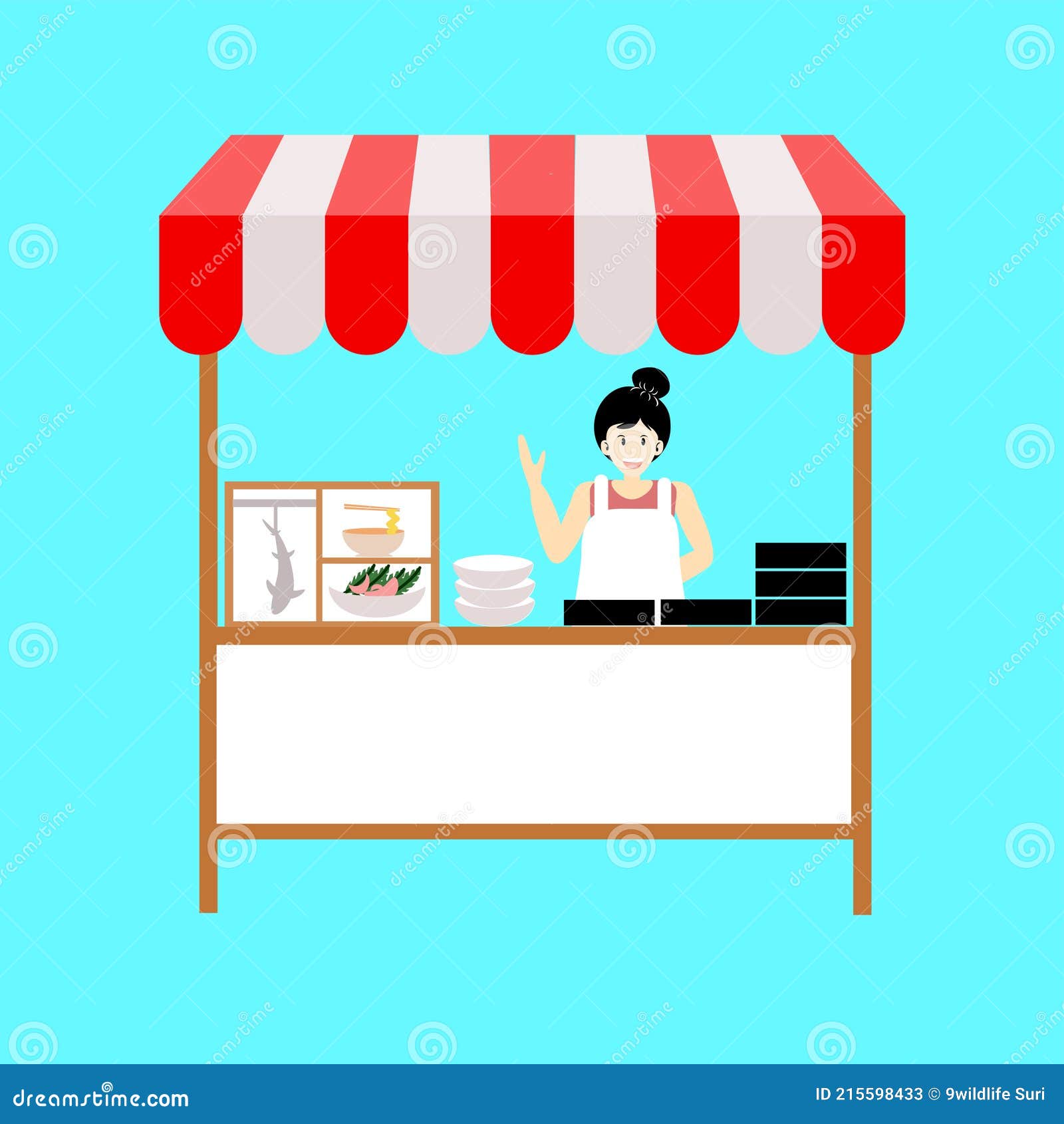 Vector Street Food Shop Concept Design Stock Vector - Illustration of ...