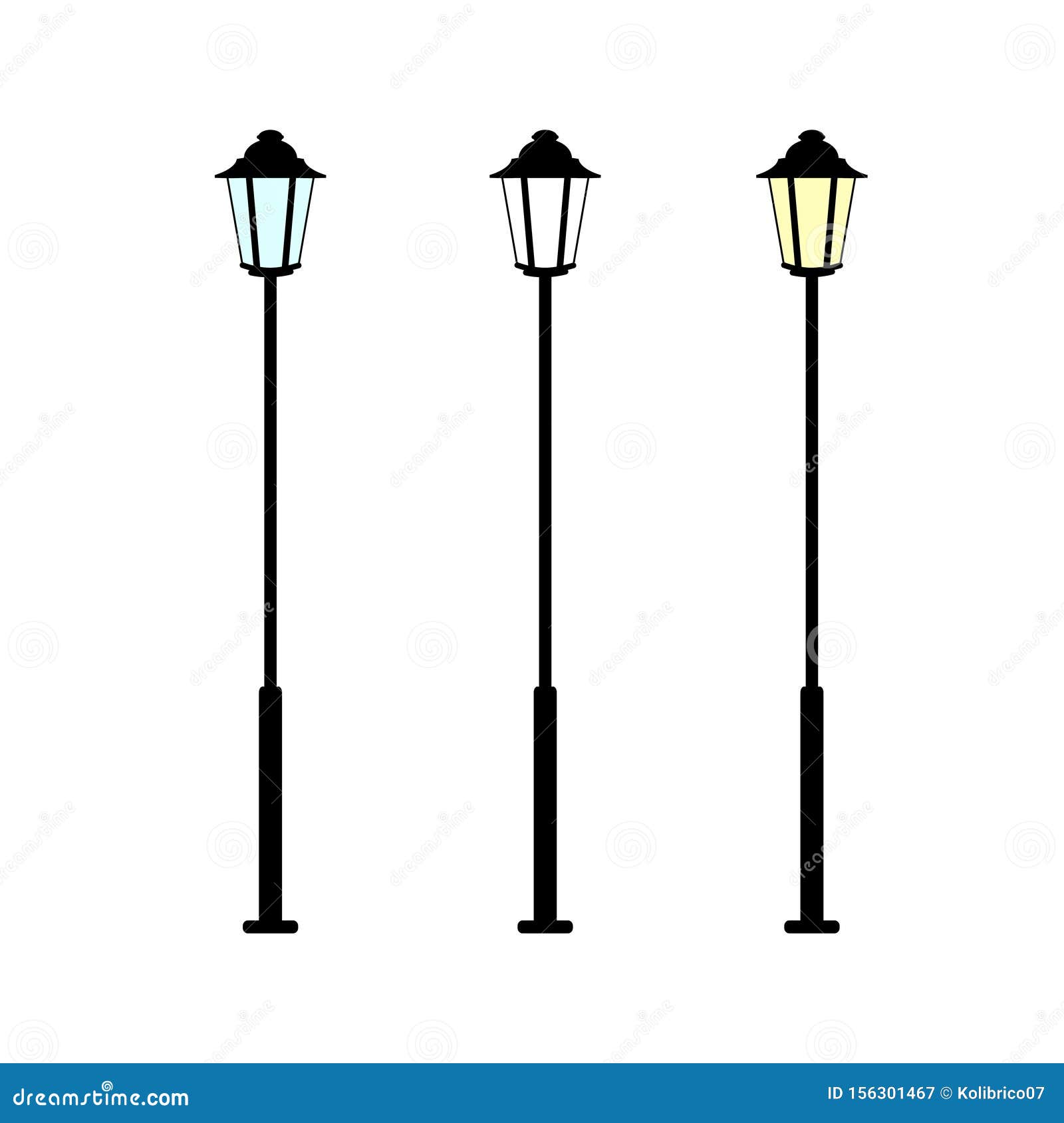 Vector street lantern stock vector. Illustration of electricity - 156301467