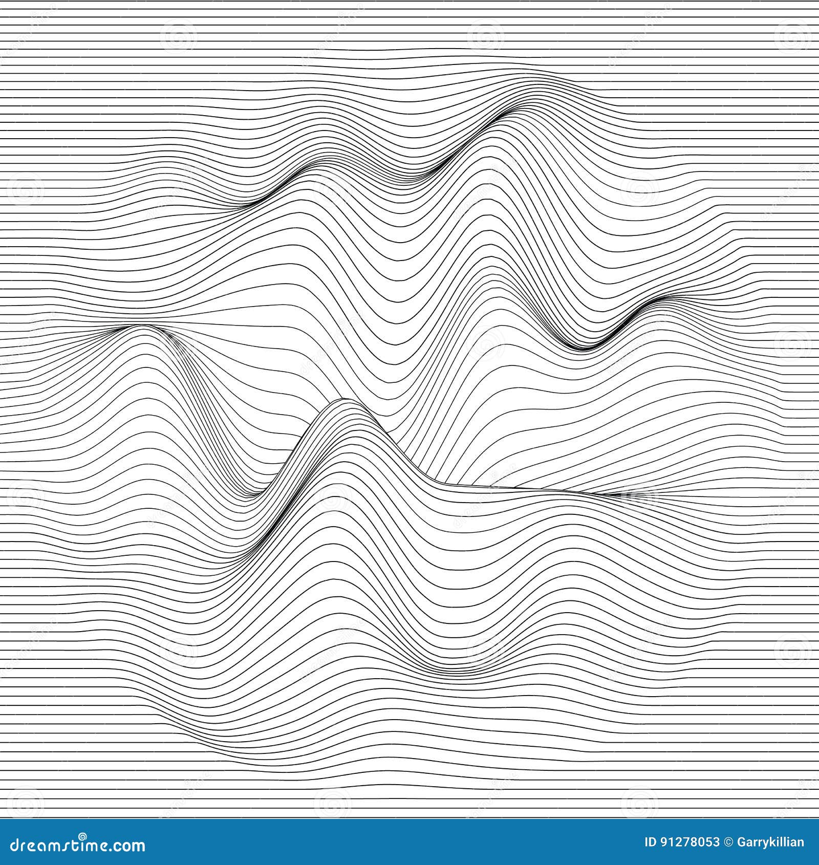 Vector Striped Background. Abstract Line Waves. Sound Wave Oscillation ...