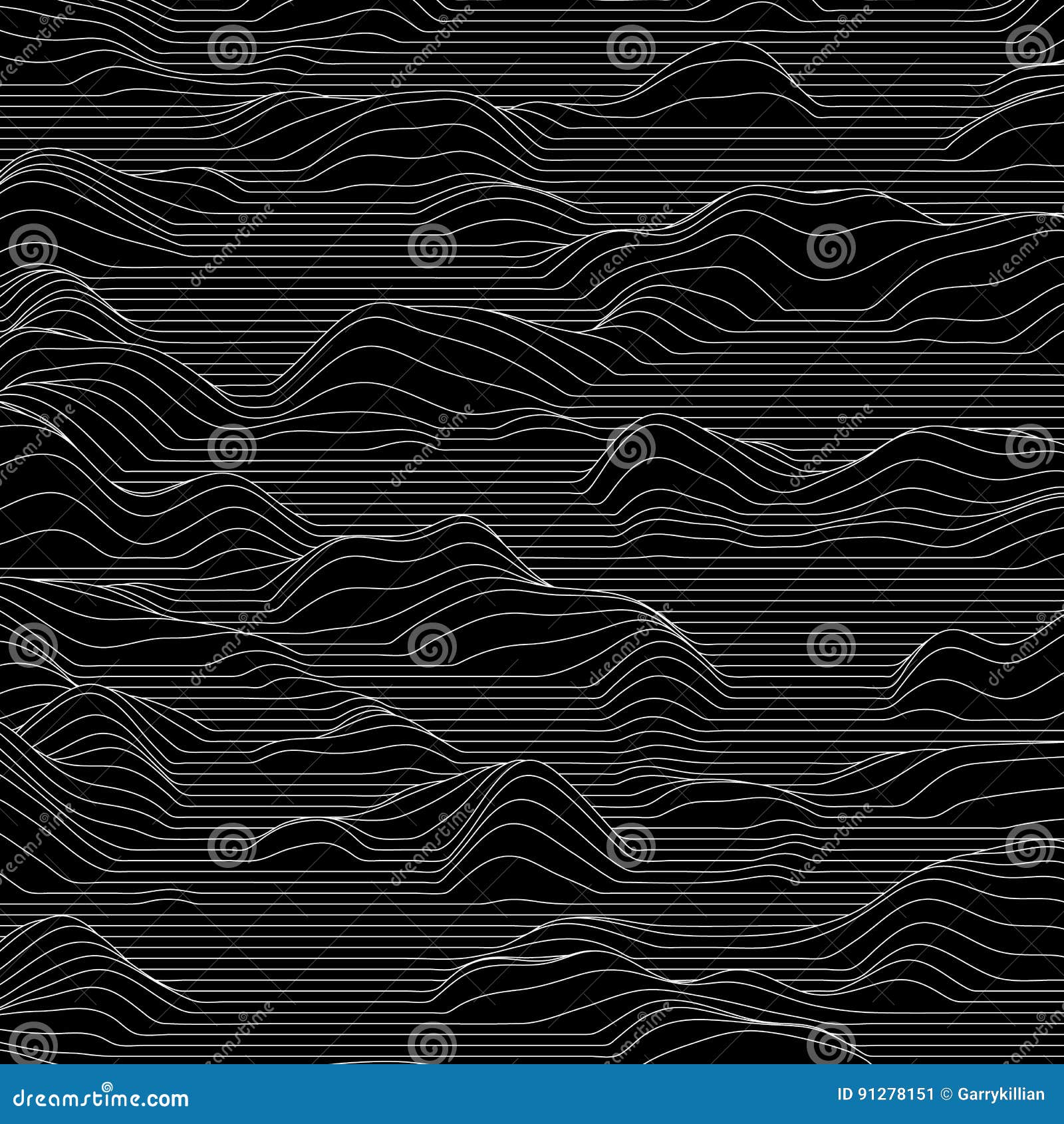 Vector Striped Background. Abstract Line Waves. Sound Wave Oscillation ...