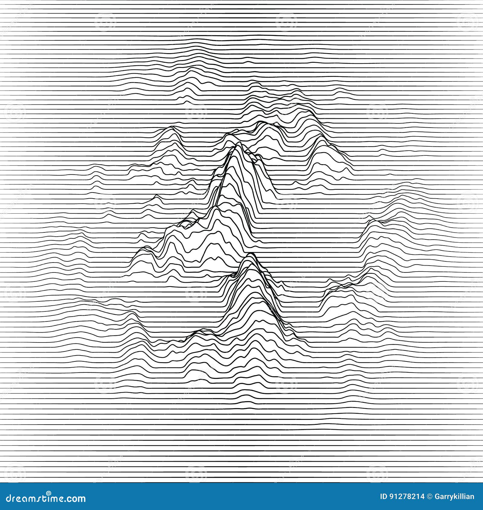 Vector Striped Background. Abstract Line Waves. Sound Wave Oscillation ...