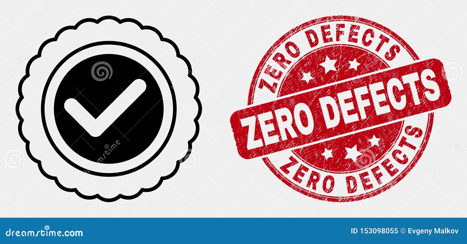 Vector Line Approve Seal Icon and Distress Zero Defects Watermark Stock ...