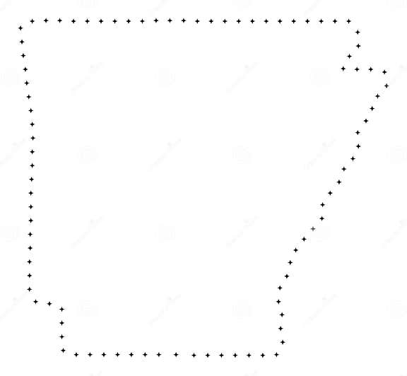 Dotted Stroke Arkansas State Map Stock Vector - Illustration of pattern ...