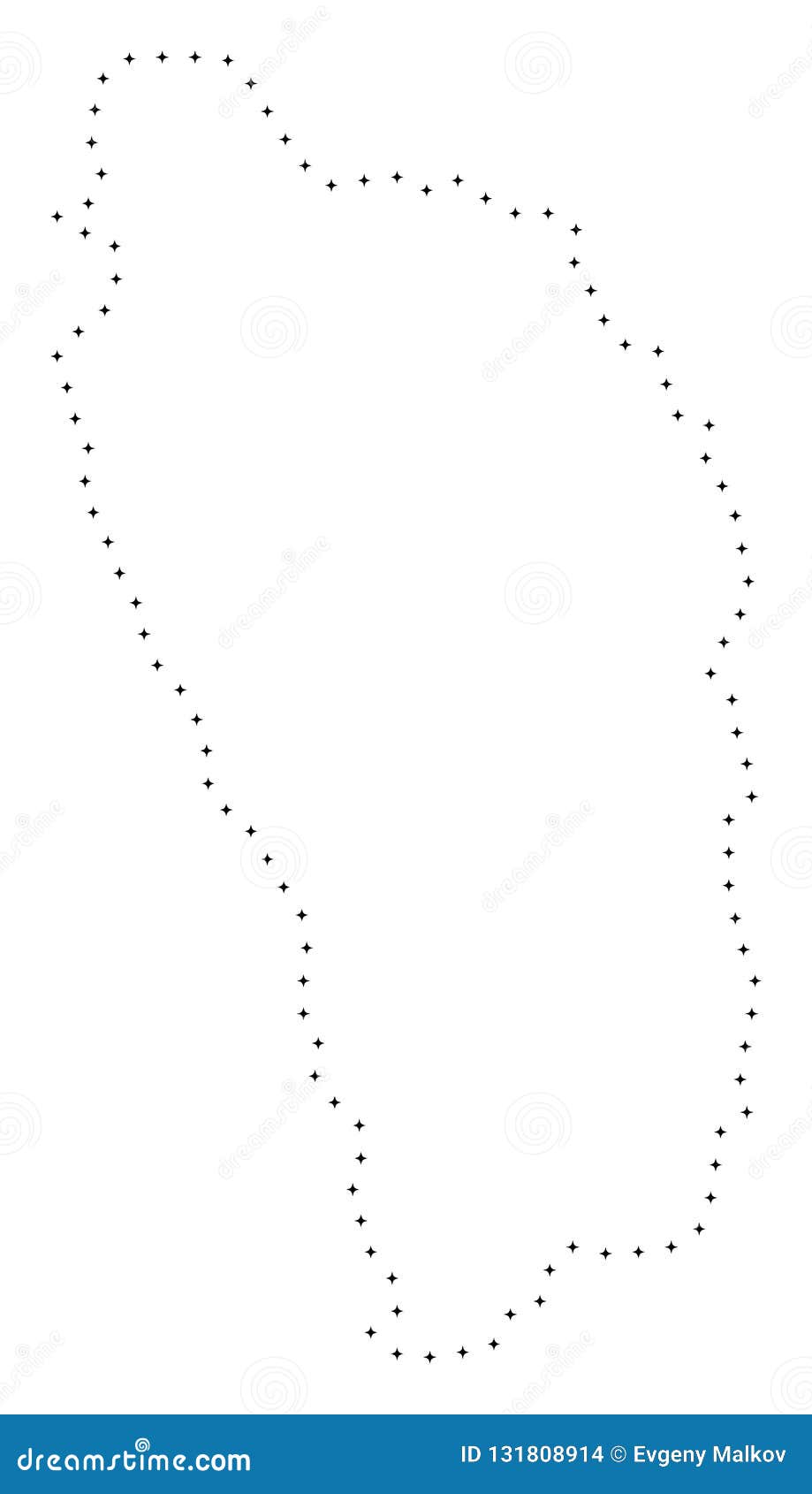 Dotted Stroke Dominica Island Map Stock Vector - Illustration of dotted ...