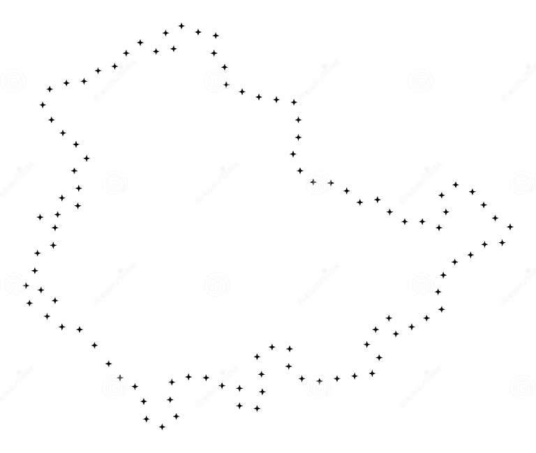 Dotted Stroke Thuringia State Map Stock Vector - Illustration of ...