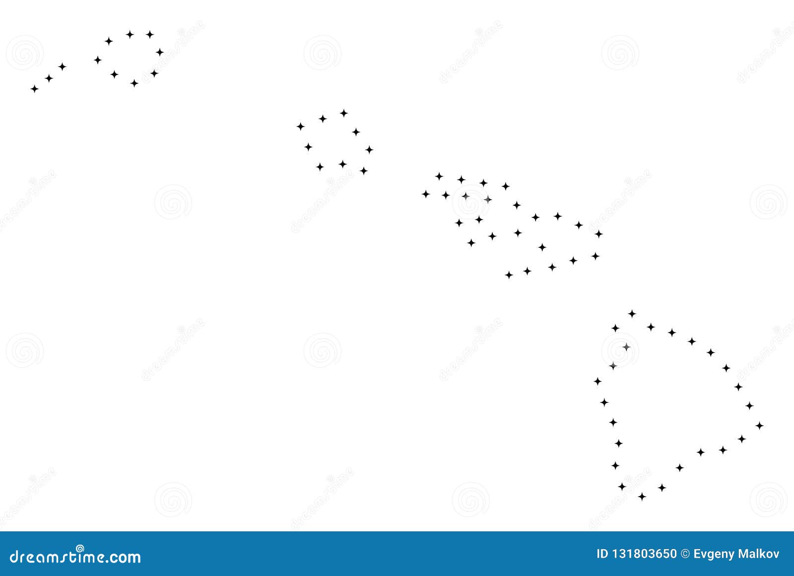 Dot Stroke Hawaii State Map Stock Vector - Illustration of pattern ...