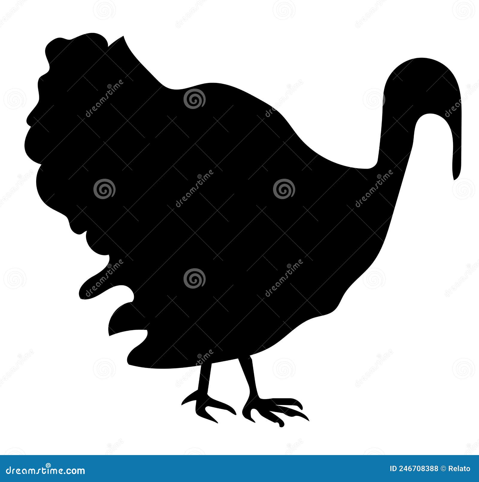 Vector Strutting Turkey Isolated on White. Stock Vector - Illustration ...