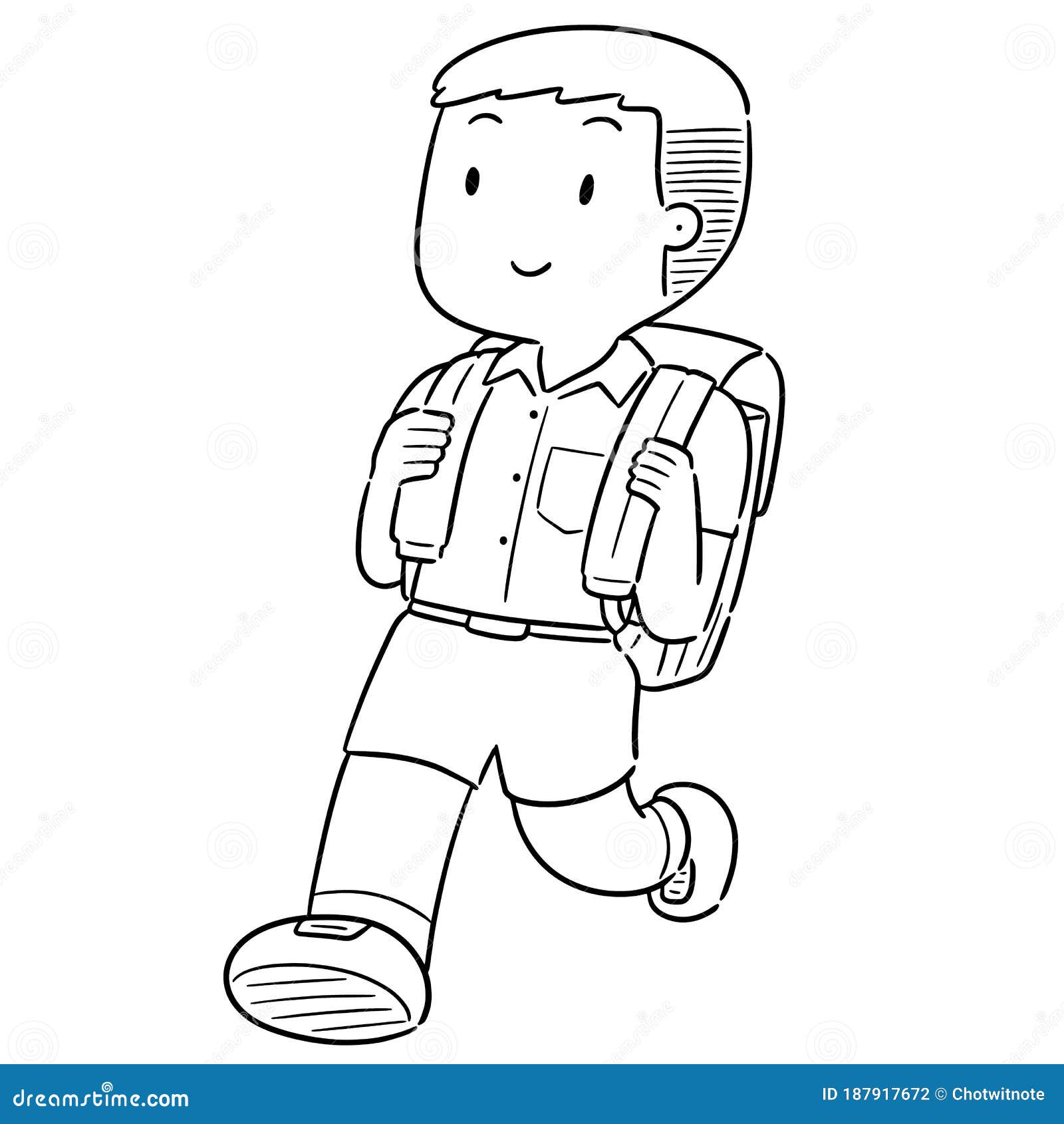 Vector of student walking stock vector. Illustration of face - 187917672