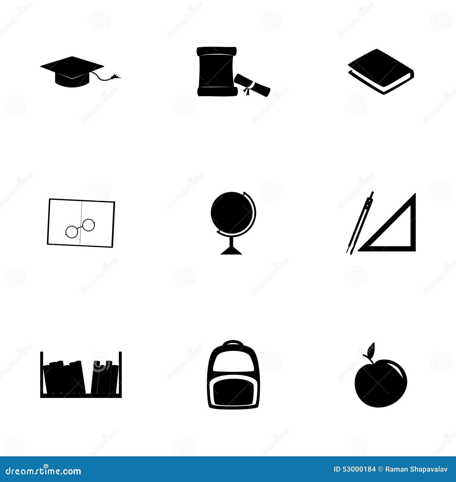 Vector study icon set stock vector. Illustration of dictionary - 53000184