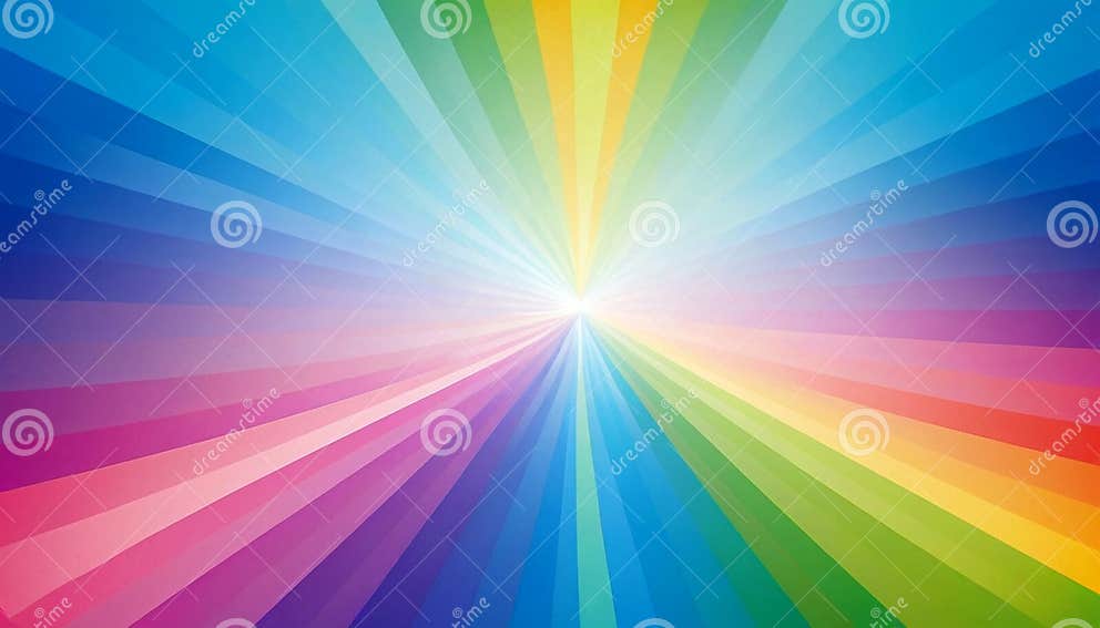 Vector Style Background Image of Gradient Rainbow Rays Stock ...