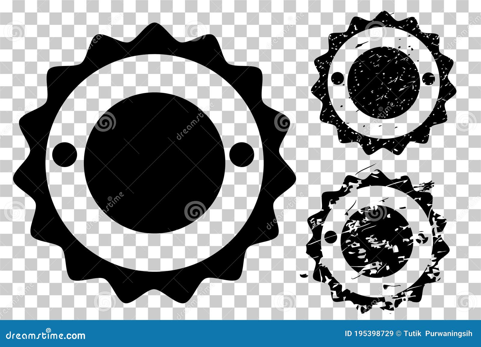 Simple Vector 3 Style Black Blank Circle Rubber Stamp, at Transparent ...