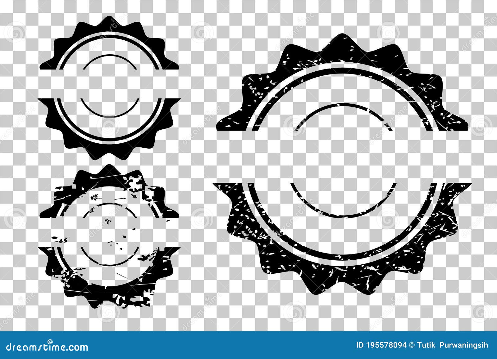 Simple Vector 3 Style Black Blank Circle Rubber Stamp, at Transparent ...