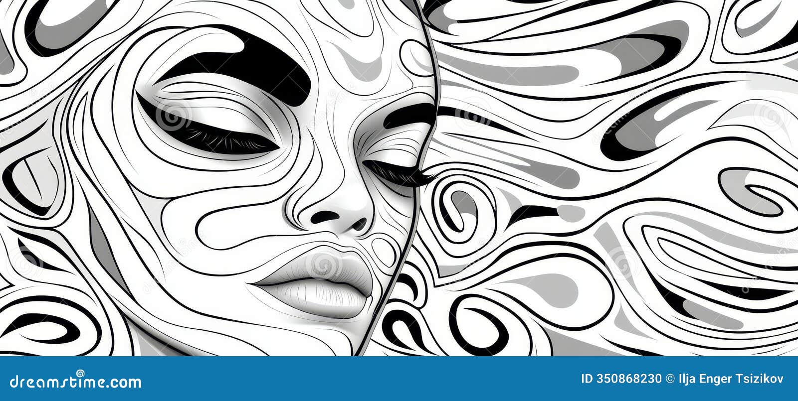 Vector Style Coloring Page Featuring a Single Puppet Outline on a White ...