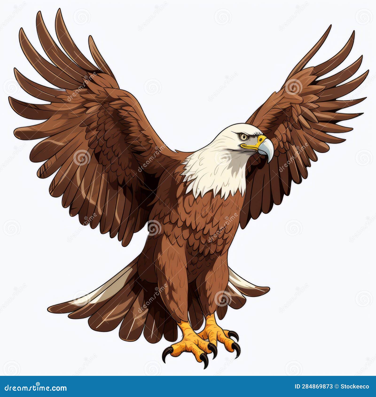 Vector Style Eagle Cook on Hind Legs - High Quality Illustration Stock ...