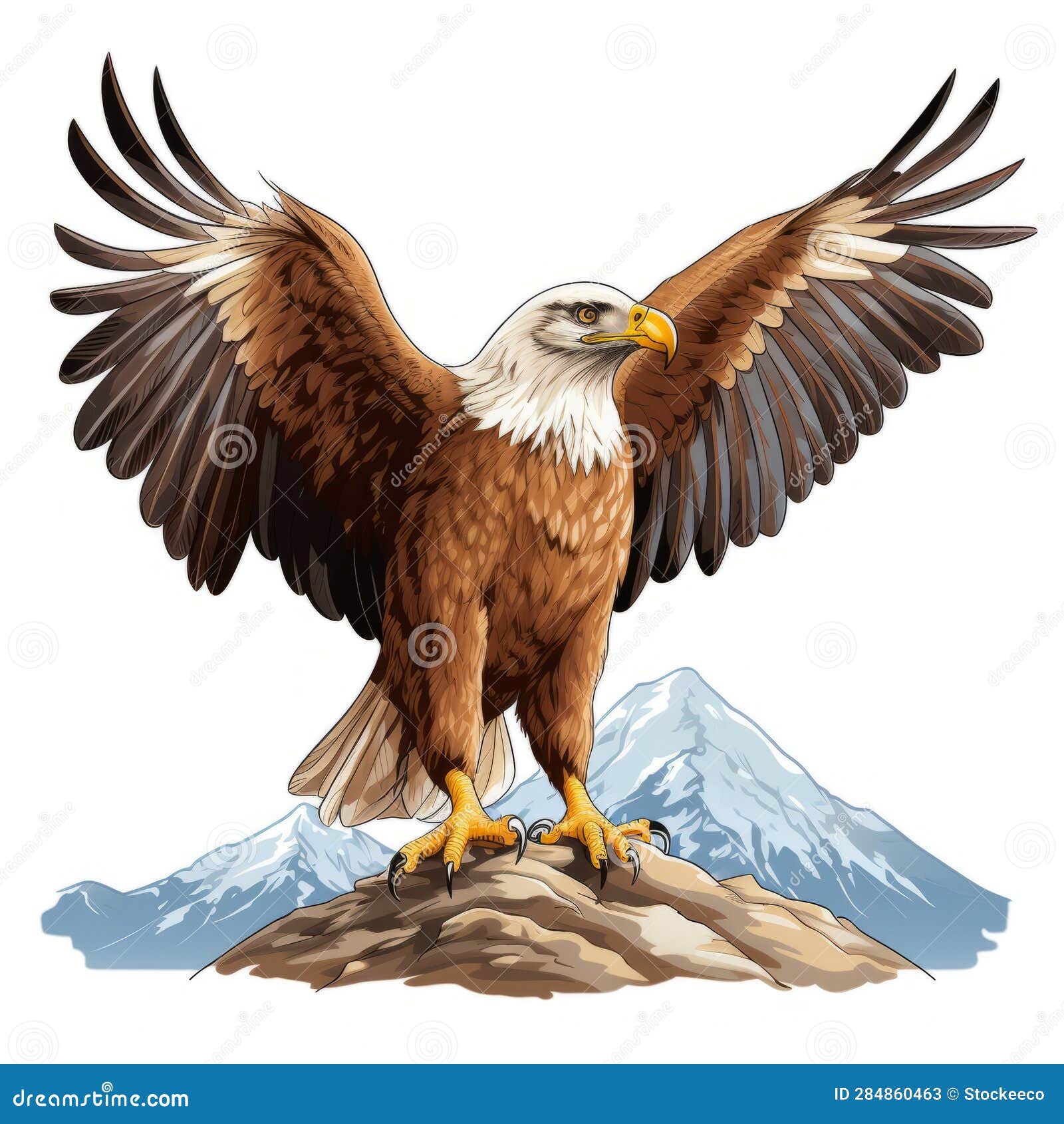 Vector Style Eagle Cook Standing on Hind Legs Stock Illustration ...