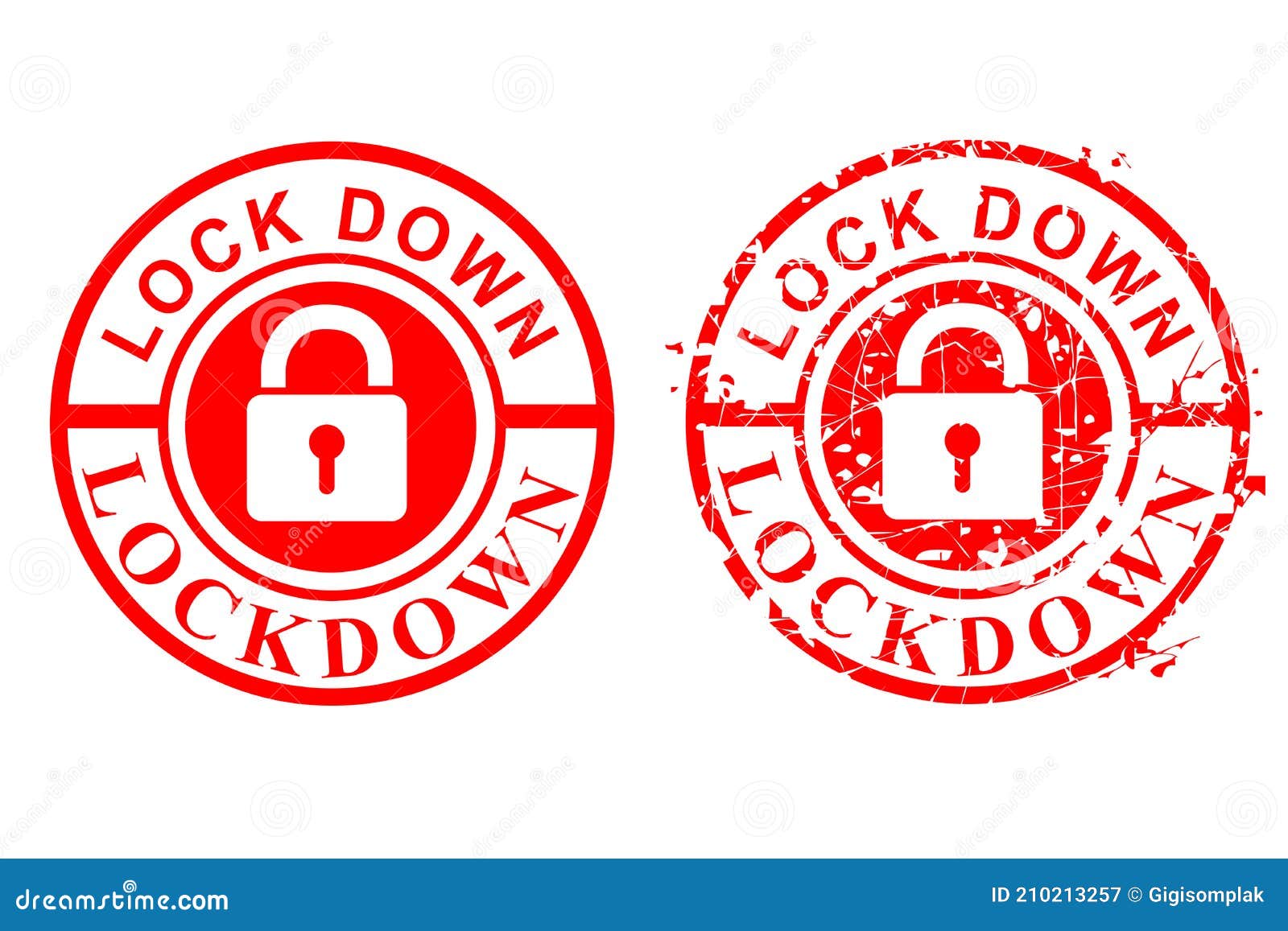 Simple Vector 2 Style Red Circle Rust Grunge and Clean Red Rubber Stamp ...