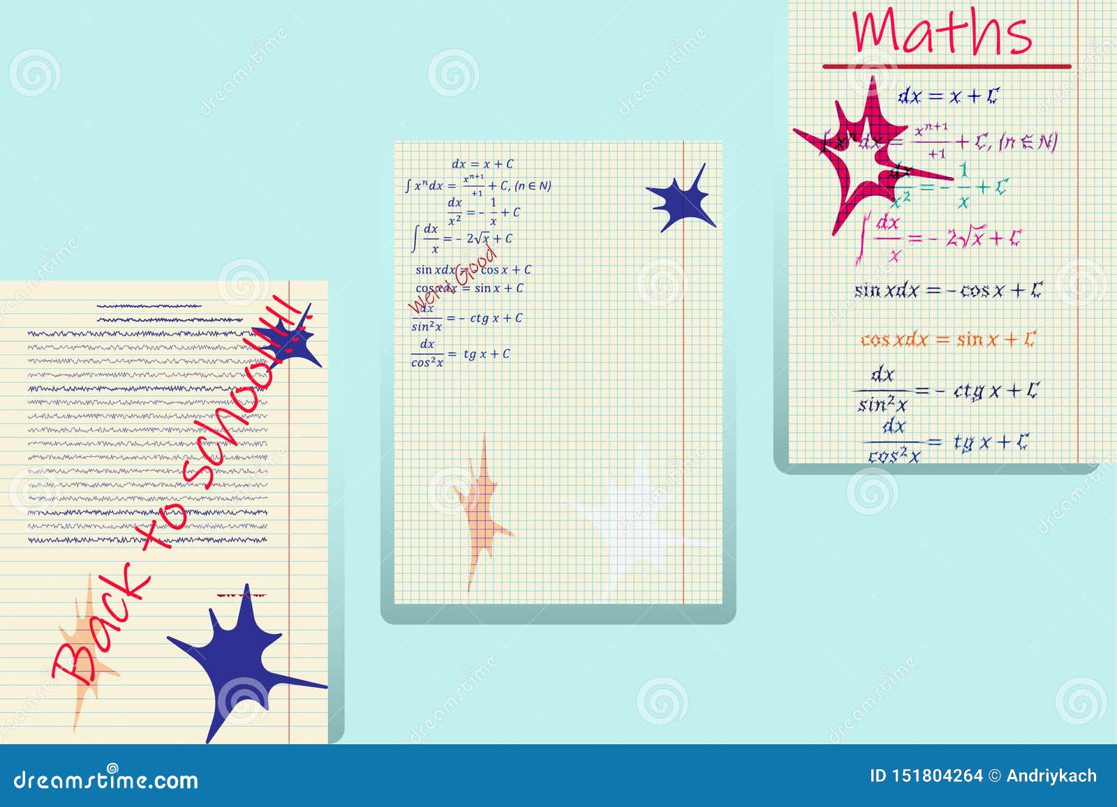 Vector Stylish Editable Set of Templates for School Subjects. Modern ...