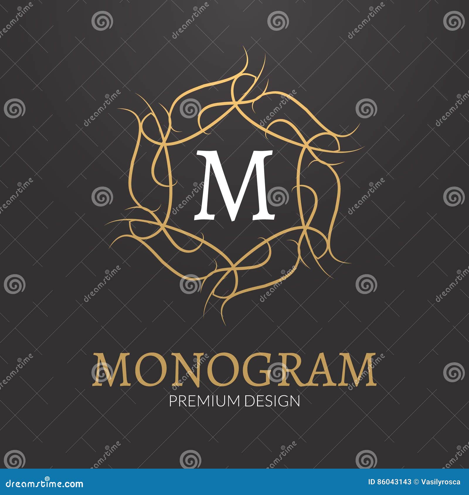 Vector Stylish Elegant Monogram Design Logo Template. Stock Vector ...
