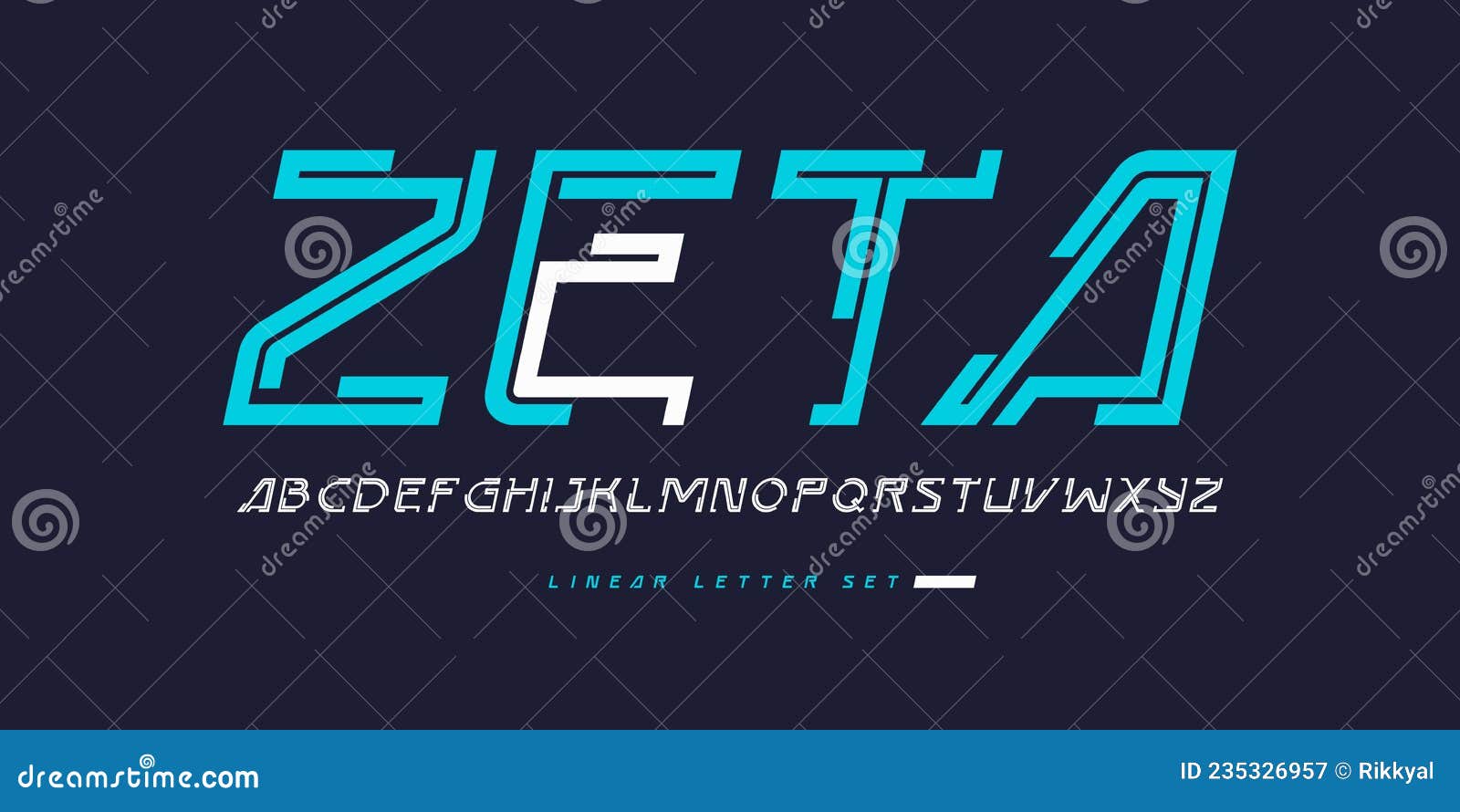 Vector Stylish Linear Narrow Font, Uppercase Letter Set, Alphabet ...