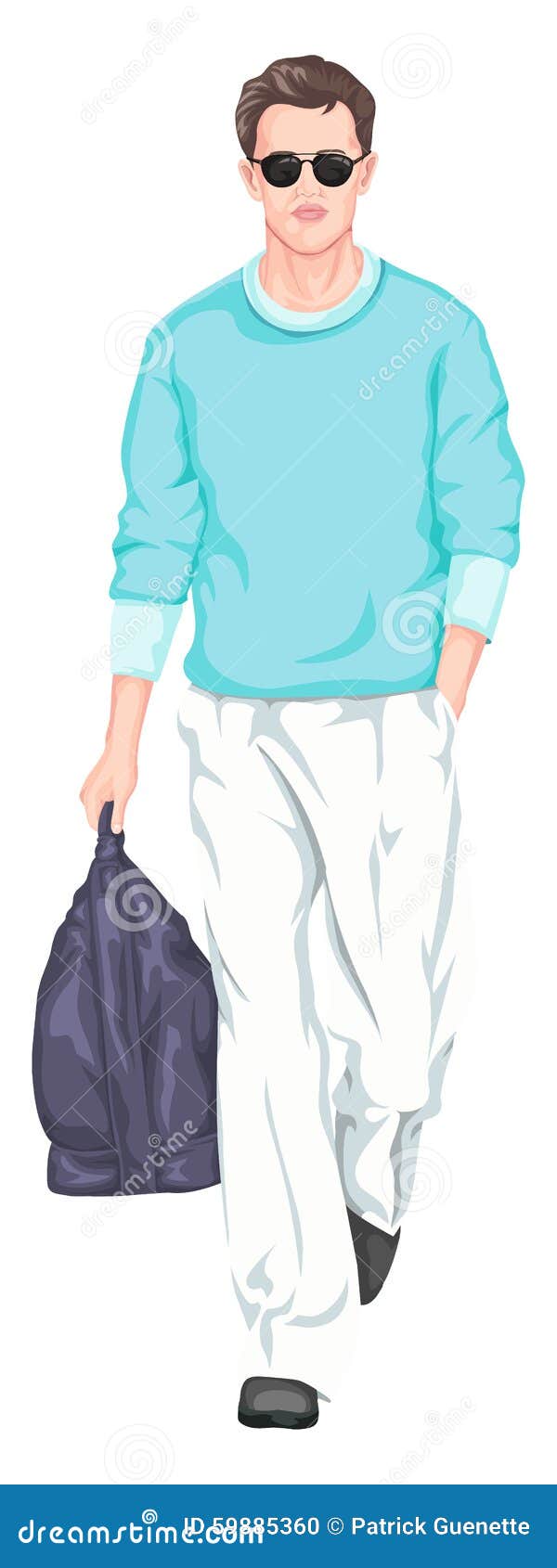 Vector of Stylish Man Carrying Bag. Stock Vector - Illustration of ...