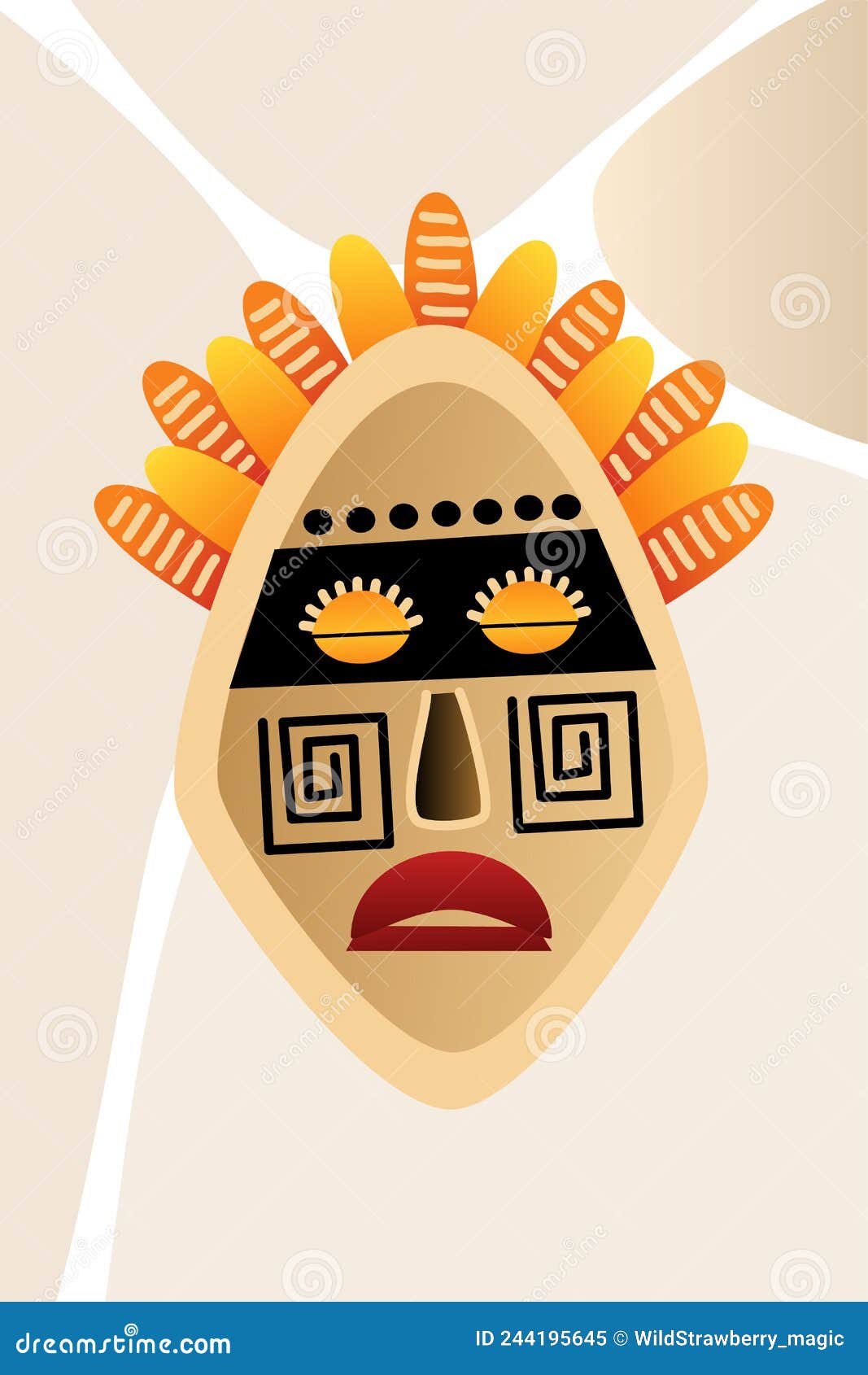 Poster With African Animals On White Background. Concept Of 3d Tall ...