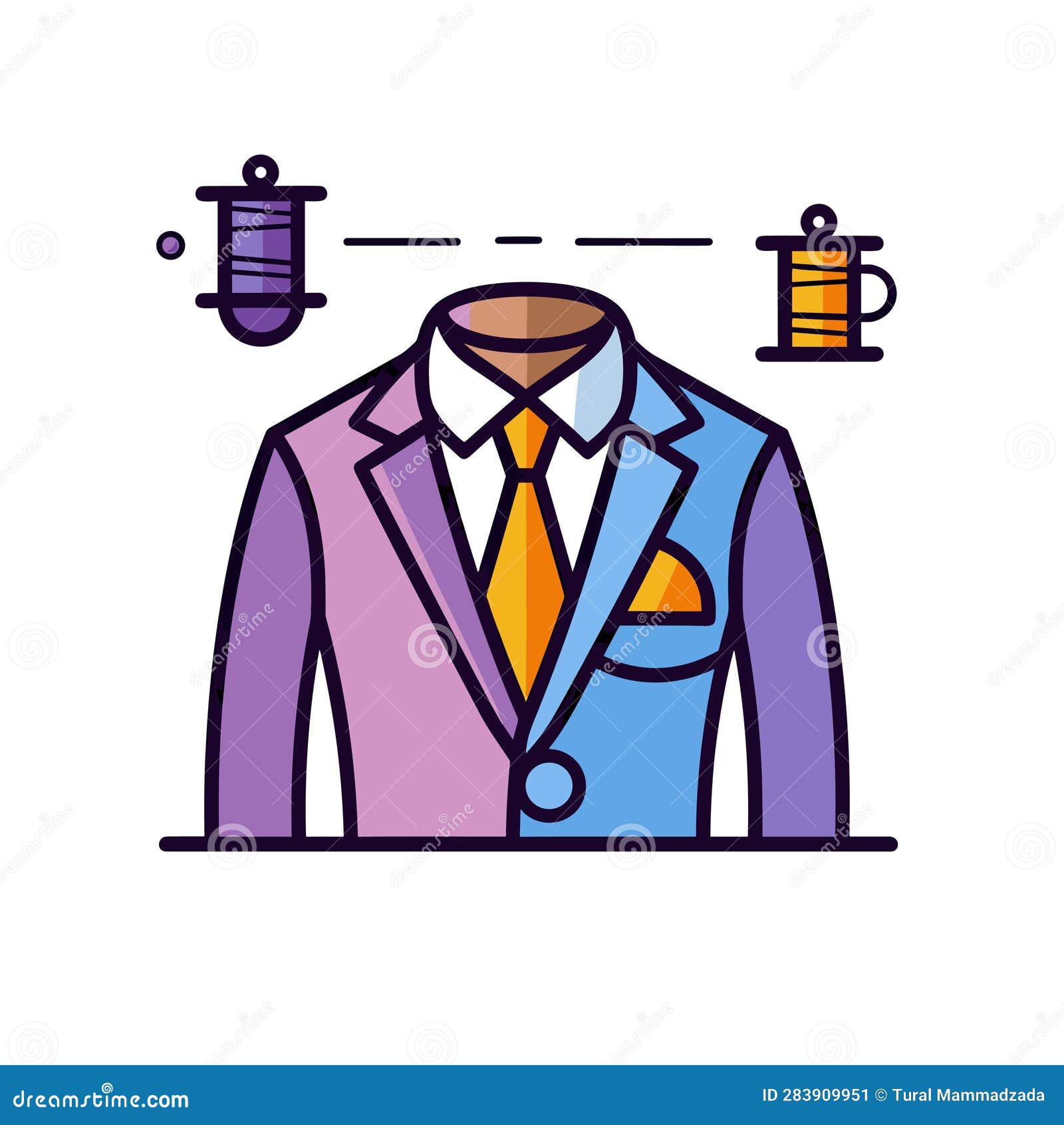 Vector of a Stylish Suit and Tie on a Clean White Background Stock ...