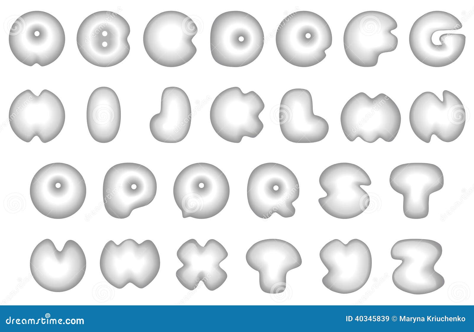 Vector Stylized Alphabet As Spherical Bubbles Stock Vector ...