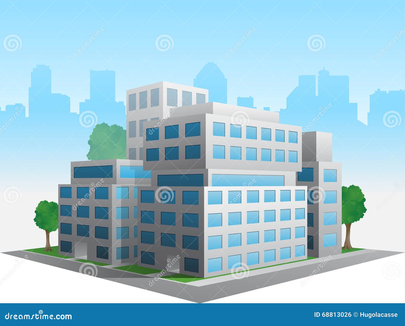 Vector Stylized Altered Generic Corporate Modern Office Building Stock ...