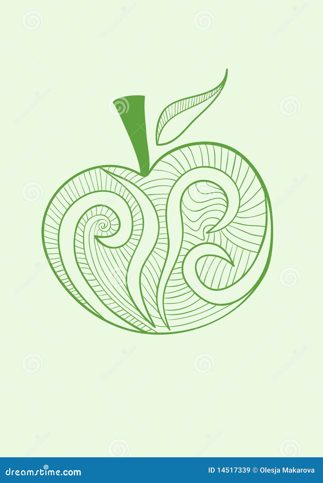 Vector stylized apple stock vector. Illustration of style - 14517339