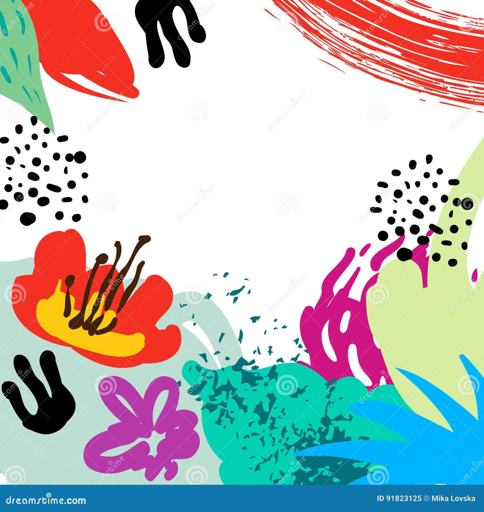 Vector Stylized Background Hand-drawn Illustration. Simple Shape ...