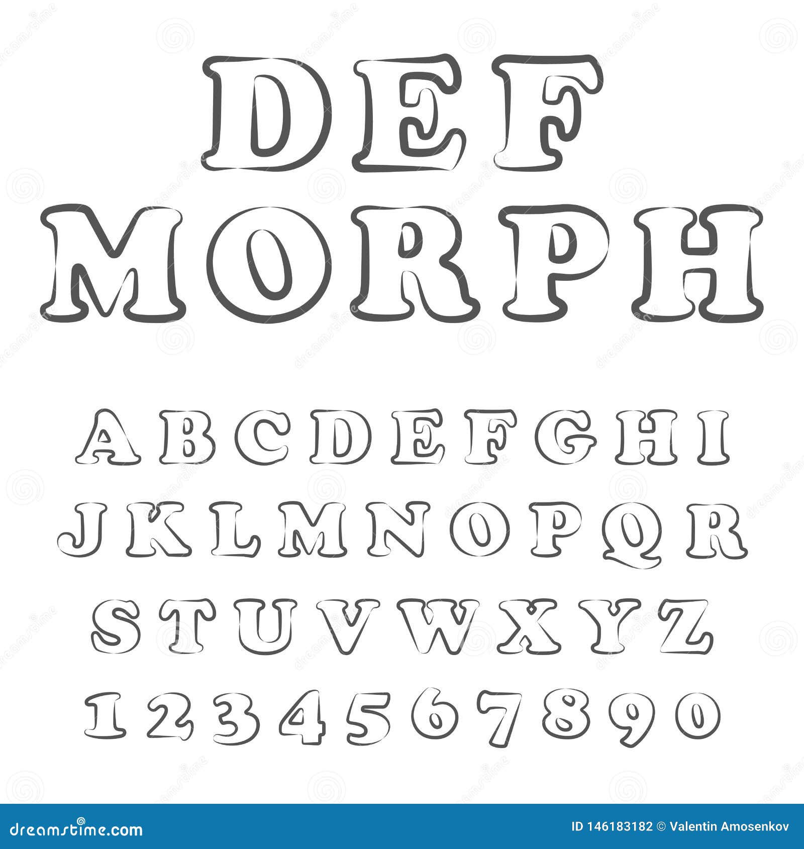 Vector of Stylized Bold Font and Alphabet Stock Vector - Illustration ...