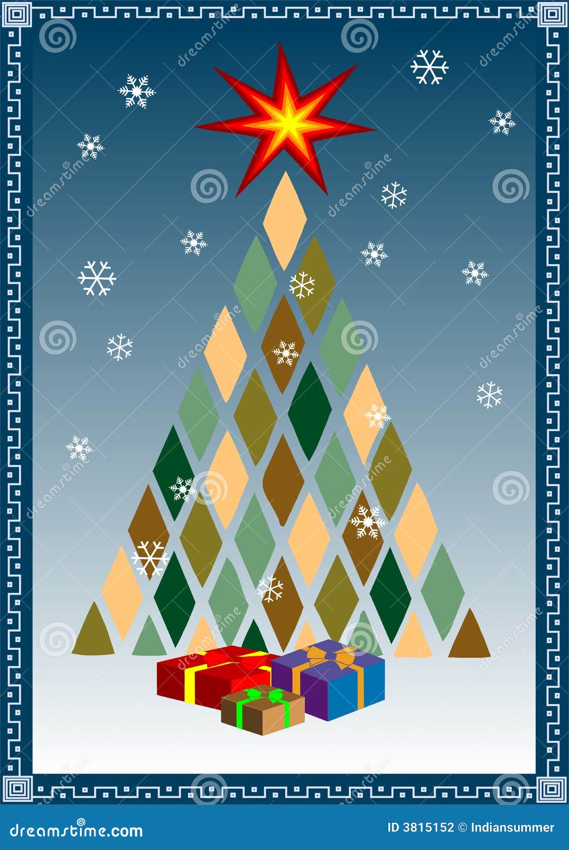 Vector Stylized Christmas Tree with Presents Stock Vector ...