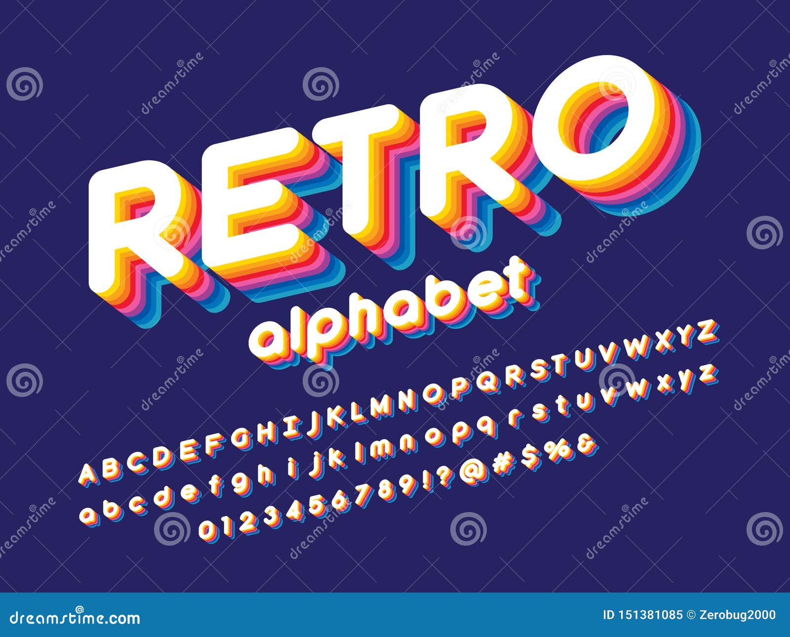 Colorful font stock vector. Illustration of graphic - 151381085