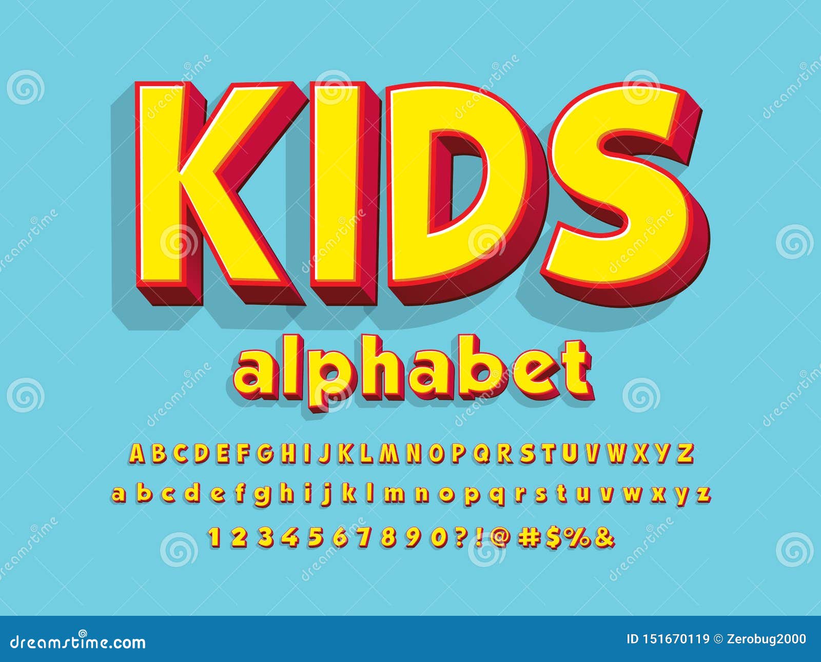 Kids font stock vector. Illustration of style, typographic - 151670119