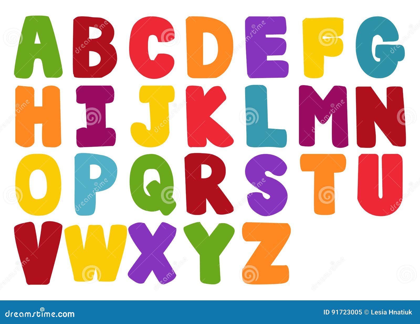 Vector of Stylized Colorful Font and Alphabet Stock Vector ...