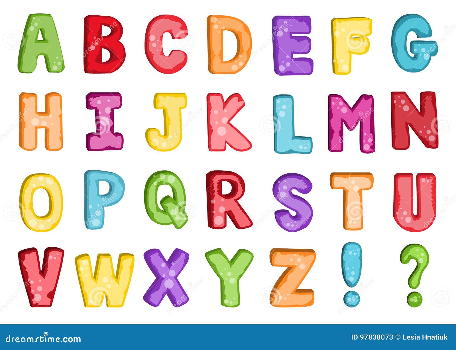 Vector of Stylized Colorful Font and Alphabet Stock Vector ...