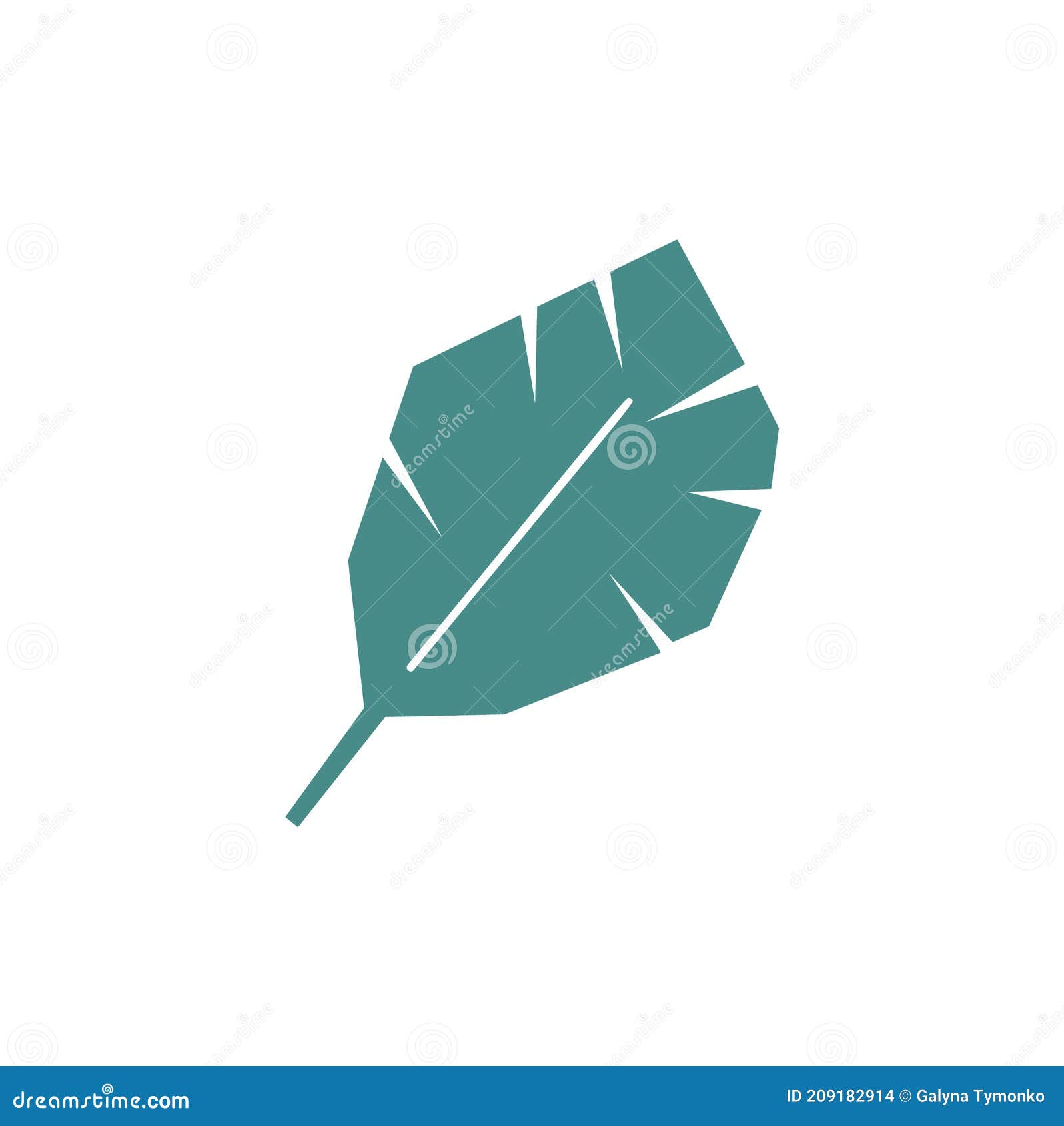 Vector Stylized Crystal Leaf Isolated. Geometry Illustration Polygonal ...
