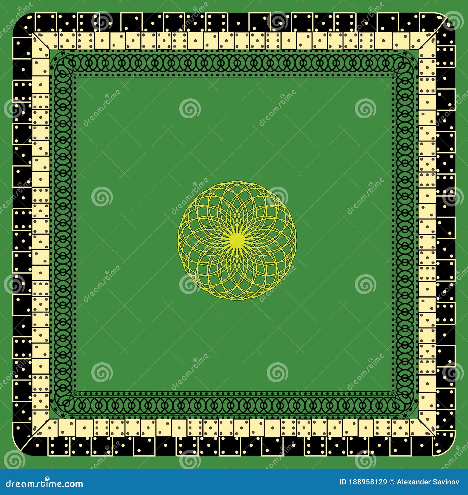 Vector Stylized Dice Mat Pattern on a Green Background Stock Vector ...