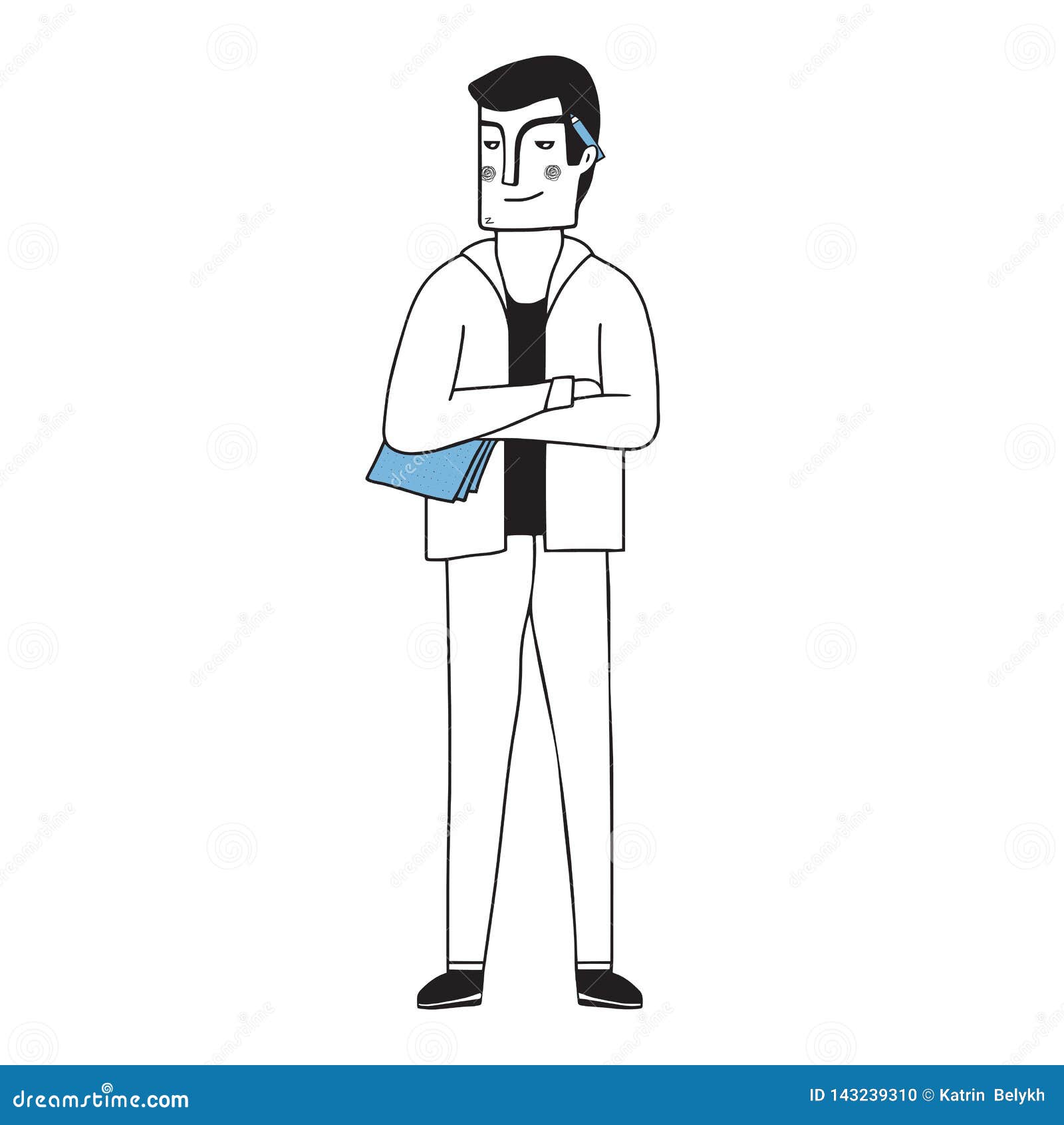 Vector Stylized Illustration of a Young Man. Illustration of a Student ...