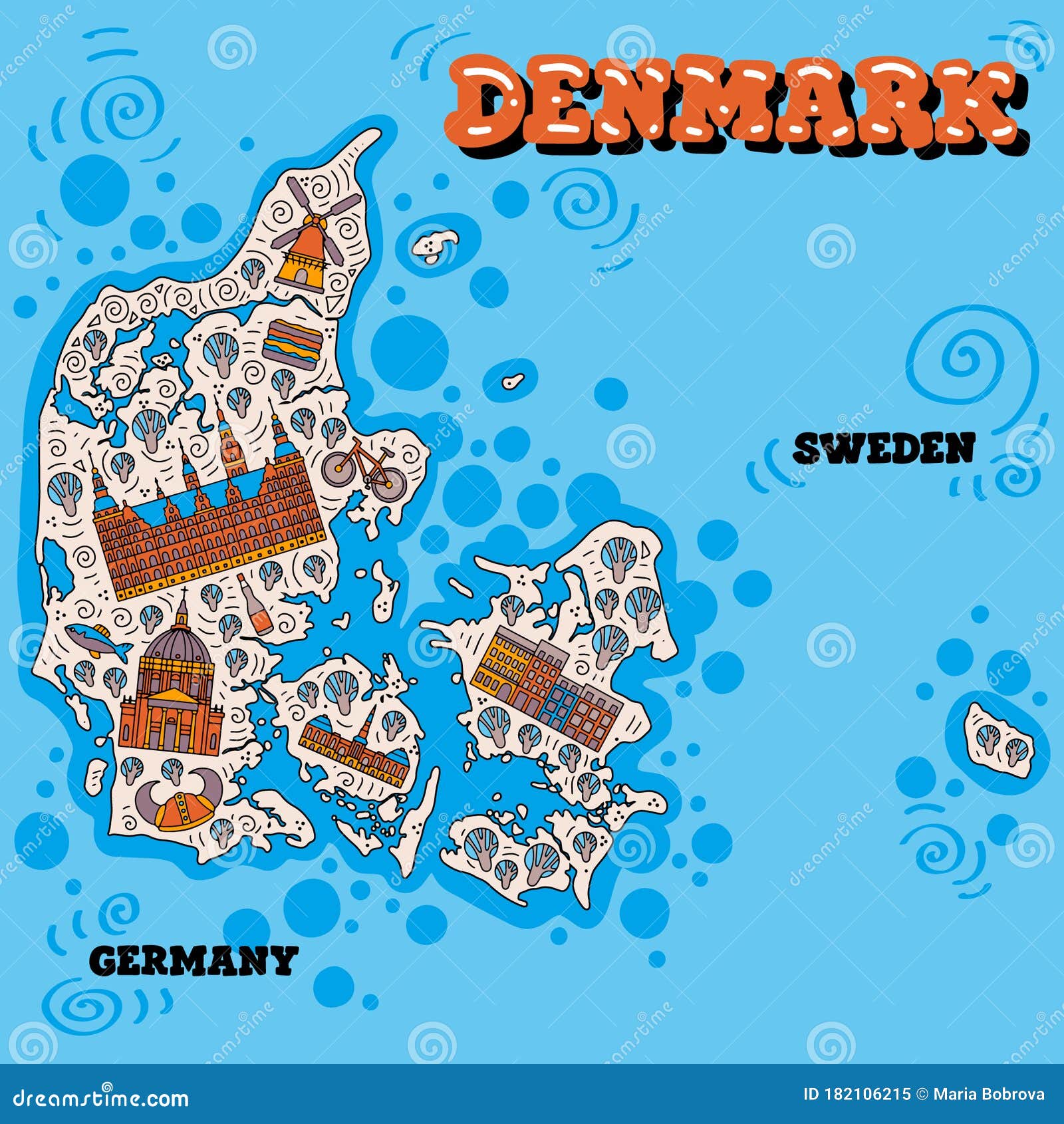 01Denmark stock illustration. Illustration of geography - 182106215