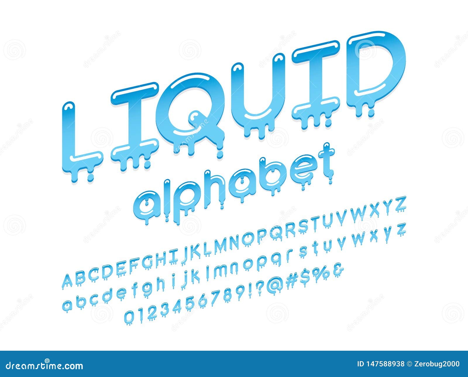 Melted font stock vector. Illustration of color, cartoon - 147588938