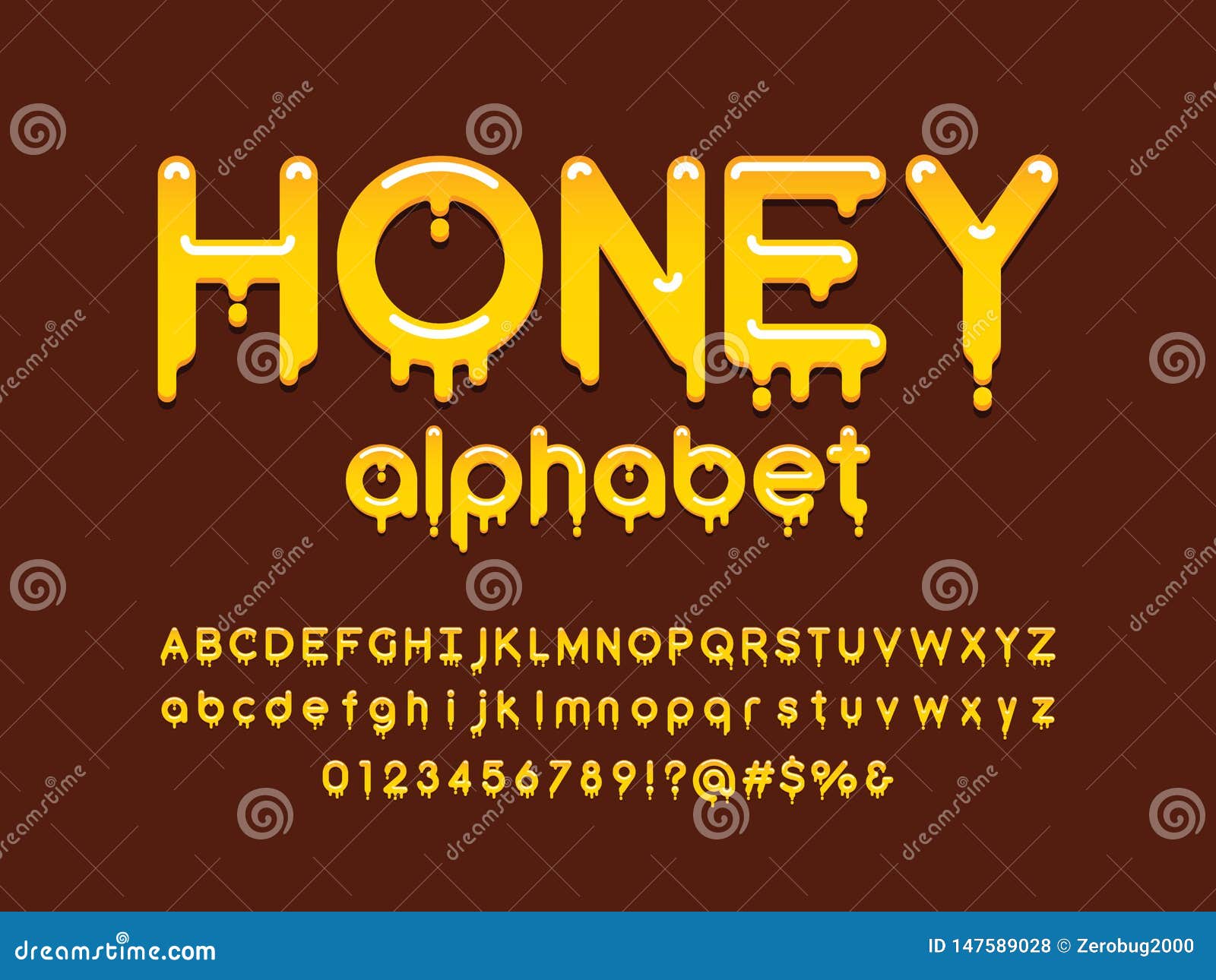 Melted font stock vector. Illustration of cute, word - 147589028