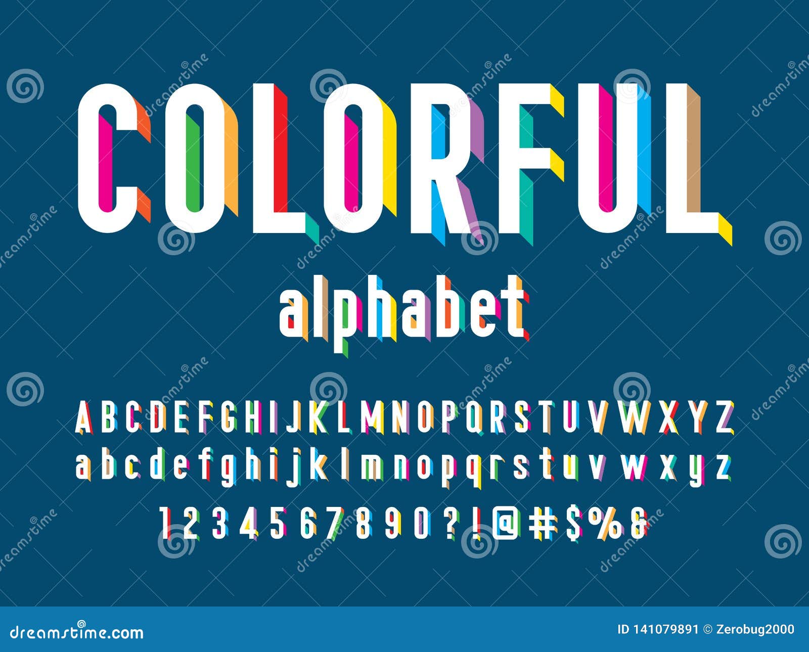 Colorful font stock vector. Illustration of style, lettering - 141079891