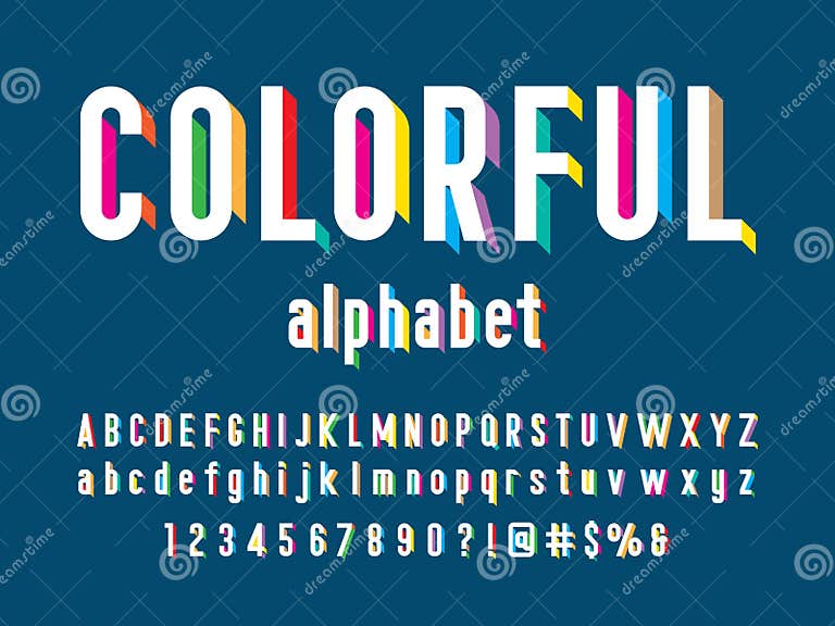 Colorful font stock vector. Illustration of style, lettering - 141079891