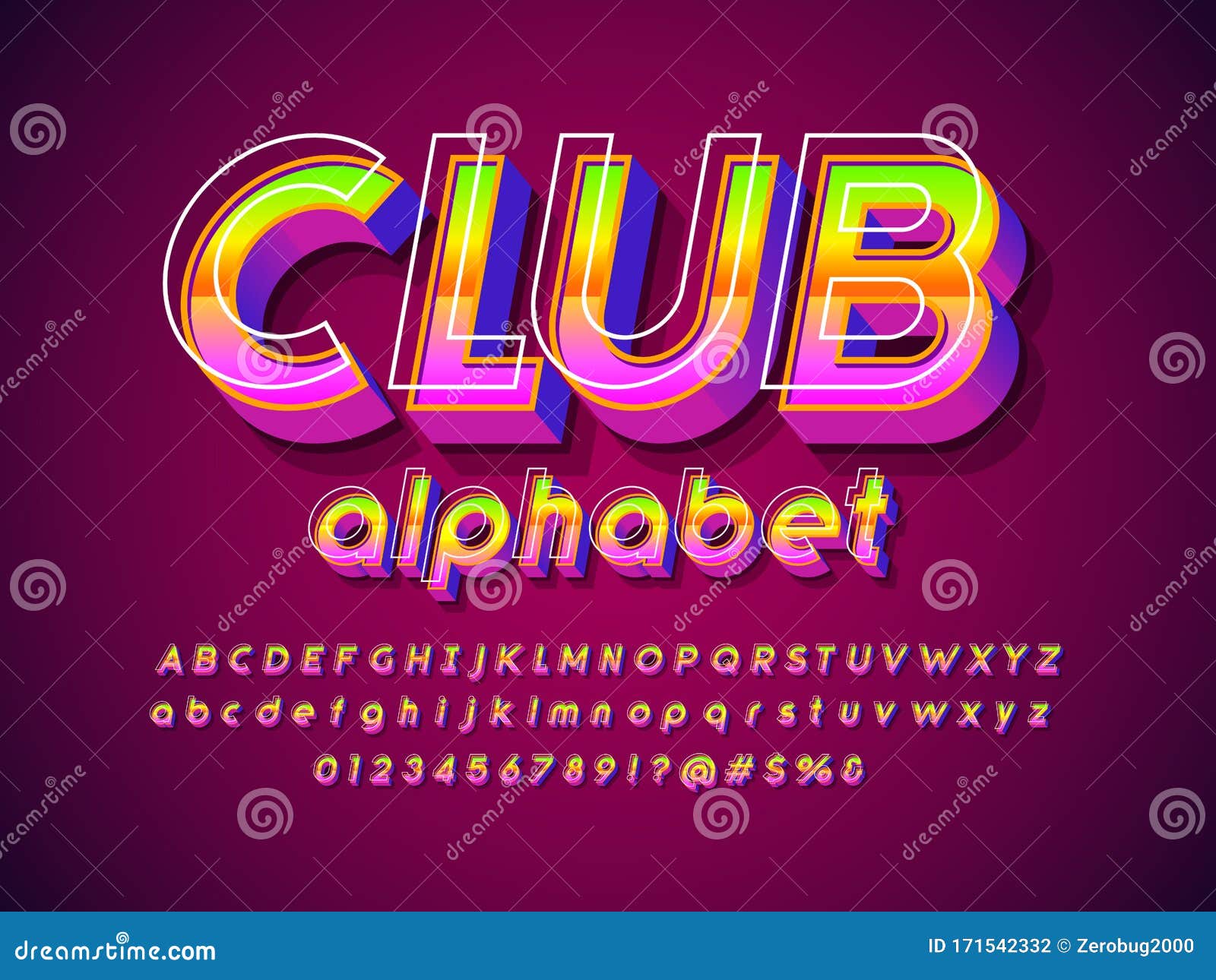 Stylized font stock vector. Illustration of retro, bold - 171542332