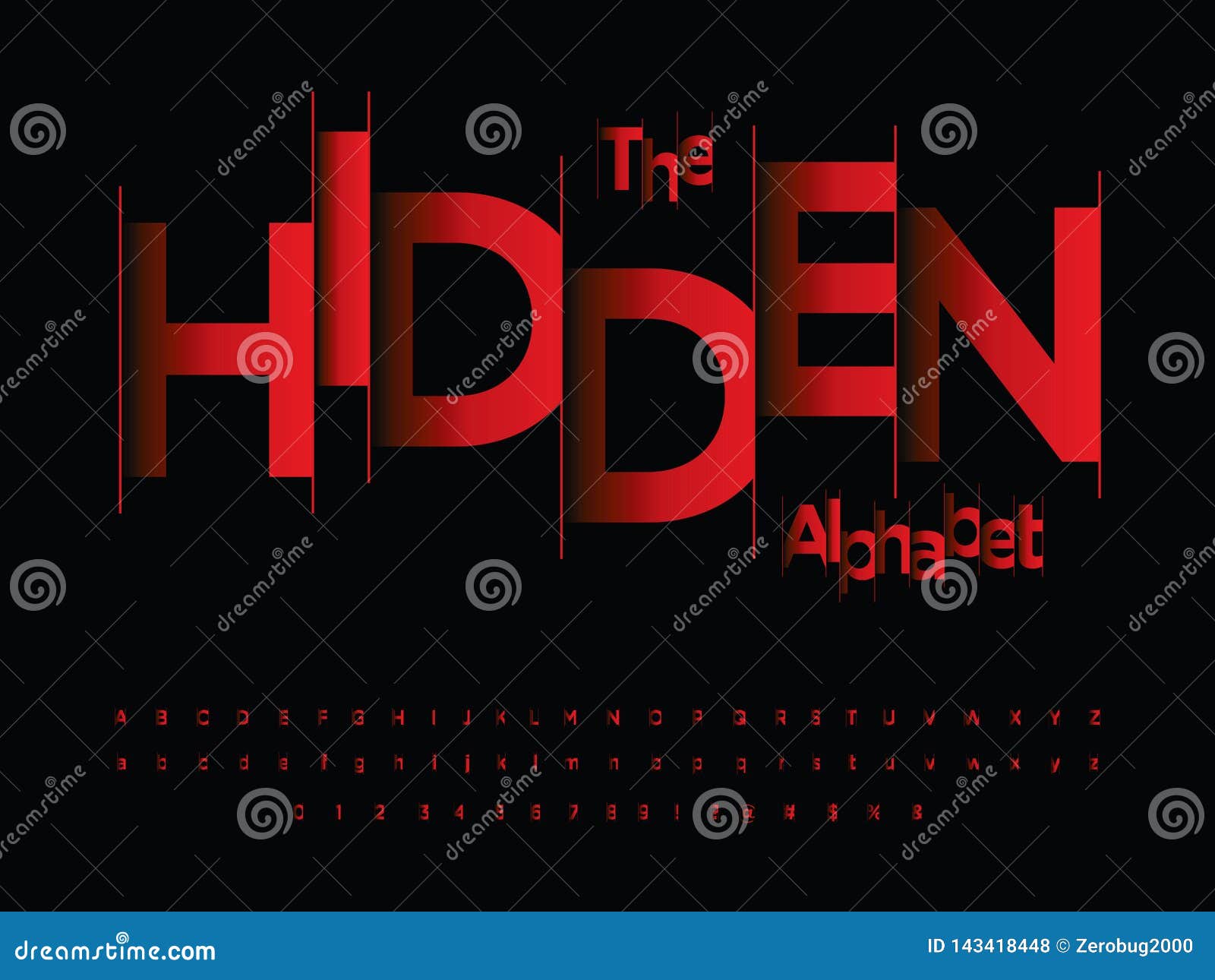 Hidden font stock vector. Illustration of sign, uppercase - 143418448