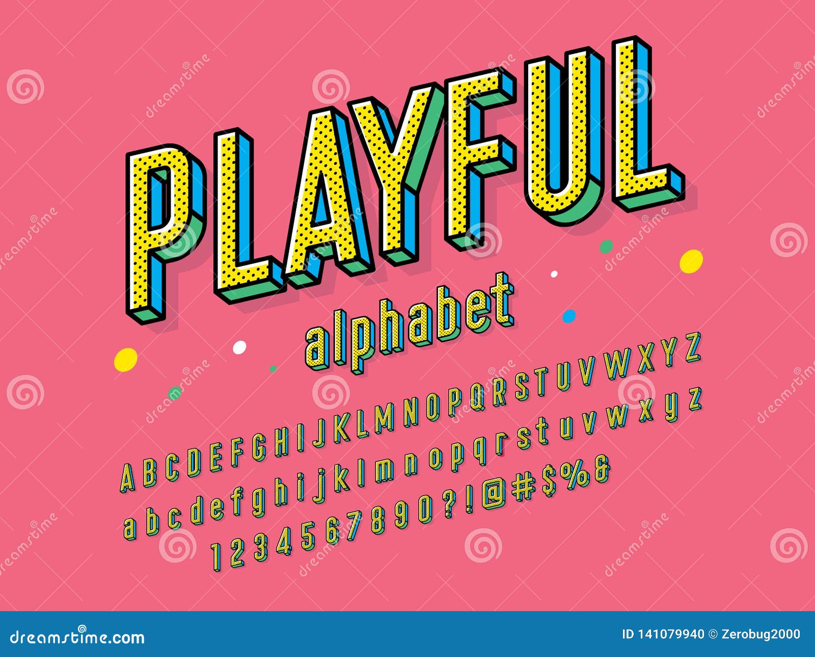 Playful font stock vector. Illustration of lettering - 141079940