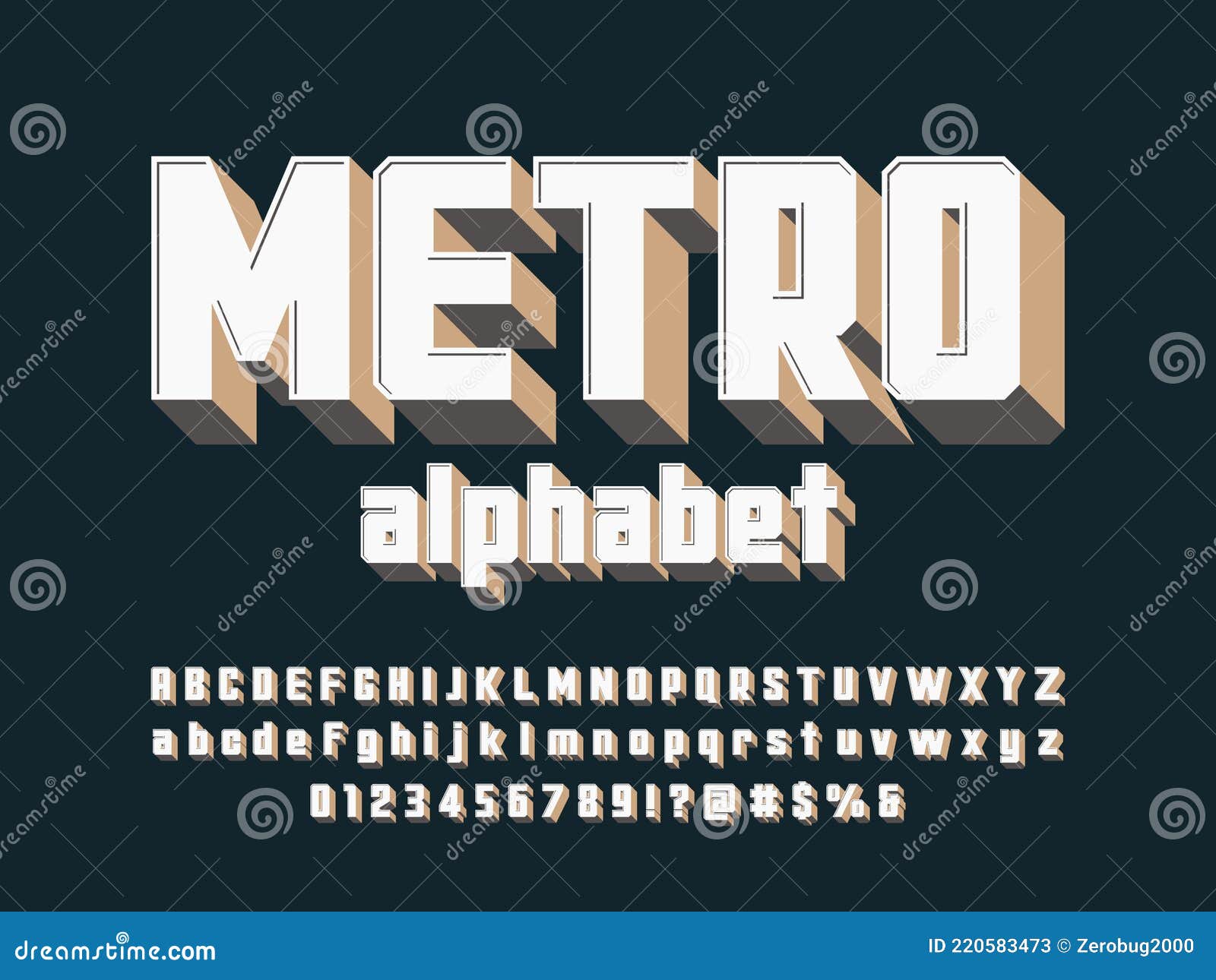 3D font stock vector. Illustration of number, trendy - 220583473