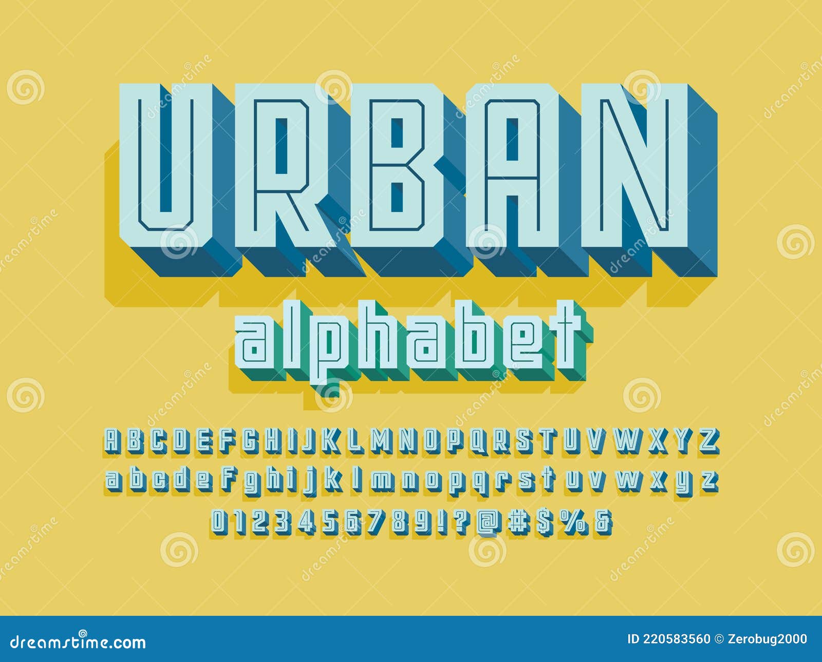 3D font stock vector. Illustration of modern, trendy - 220583560