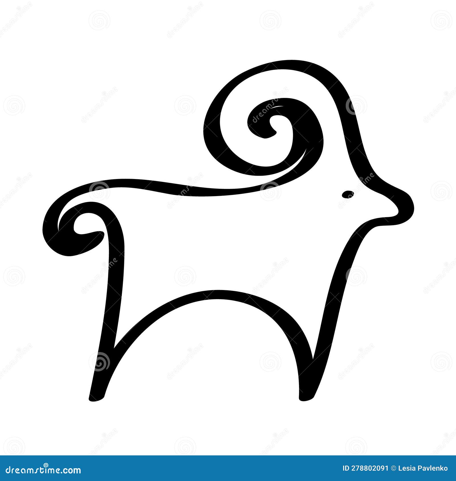 Vector Stylized Ram Illustration Isolated on White Background. Tribal ...